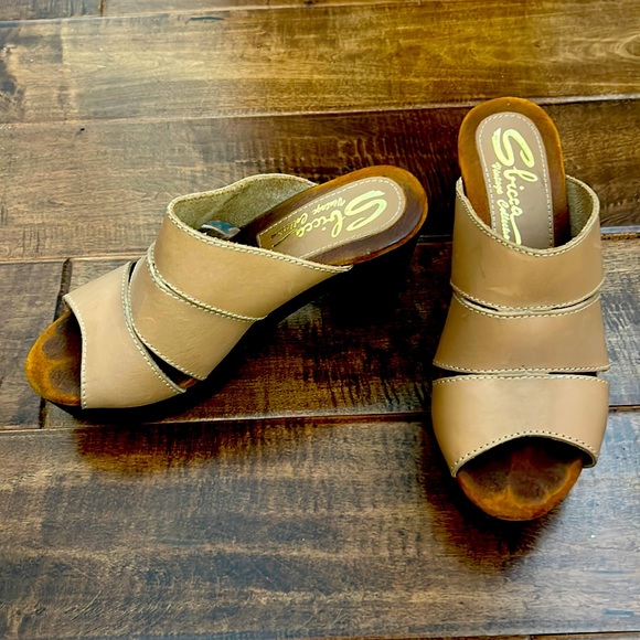Sbicca | Shoes | Open Toe Leather Shoes With Rubber Soles Worn Made In ...